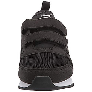 PUMA unisex child R78 Hook and Loop Sneaker, Black/White, 5 Toddler US