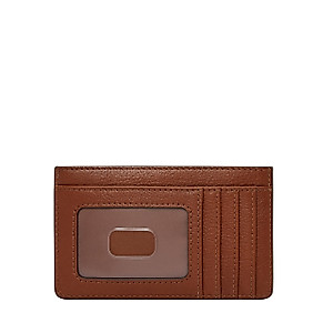 Fossil Women's Logan Leather Wallet Slim Minimalist Zip Card Case with Keychain, Brown (Model: SL7925200)