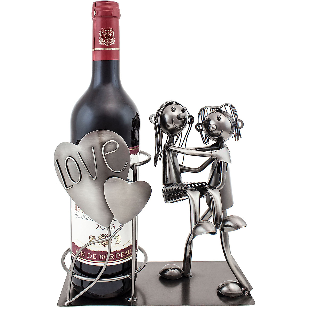 BRUBAKER Wine Bottle Holder Statue Love Couple, Carrying Wife Over The Threshold Sculptures and Figurines Decor Wine Racks and Stands Gifts Decoration