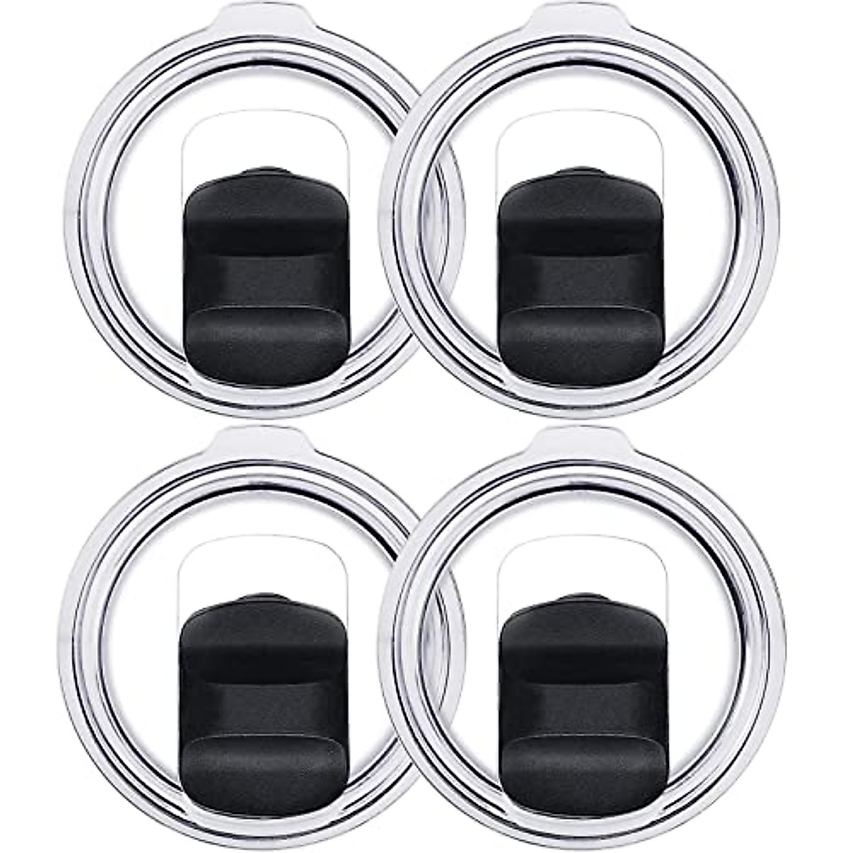 20 OZ Replacement Lid, 4 Pack 20OZ Tumbler Lid for Stainless Steel Tumbler Travel Mug Lids with Magnetic Slider Top Replacement Compatible with Yeti Rambler, Ozark Trail and More