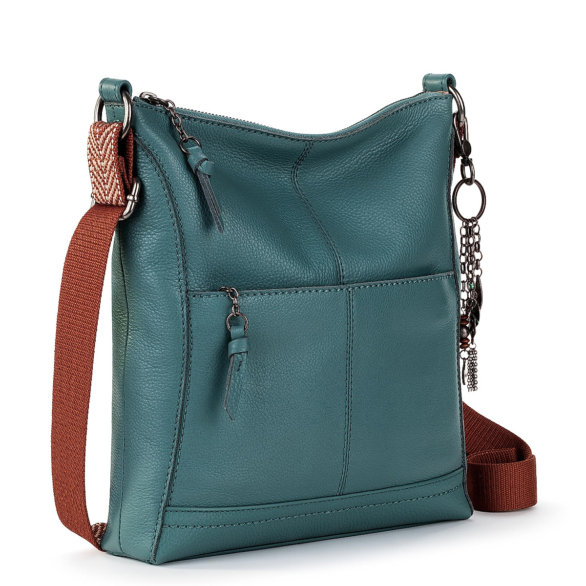 The Sak Lucia Crossbody Bag in Leather, Convertible Purse with Adjustable Strap, Dry Leaf