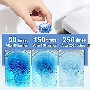 KIISIISO Multipurpose Bathroom Cleaners, 54 Pack Commercial & Household Toilet Bowl Cleaners, Blue Toilet Bowl Tablets Drop in Tank, Janitorial Deodorizers
