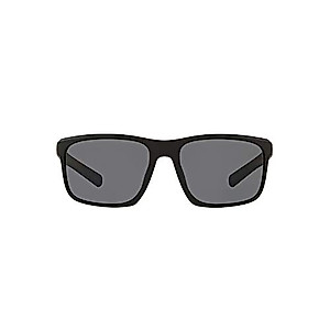 Native Eyewear Wells Polarized Rectangular Sunglasses, Matte Black Crystal/Gray, 58 mm