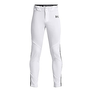 Under Armour Boys Utility Baseball Pant Pipe , (100) White / Black / Black , X-Large