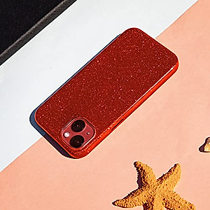 MATEPROX Compatible with iPhone 13 case,Bling Sparkle Cute Girls Women Protective Cases Cover for iPhone 13 6.1" 2021(Red)