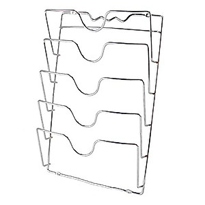 SAVICOS Wall Door Mount Pot Lid Rack,Kitchen Storage and Cabinet Organizer Holder,Chrome Finish