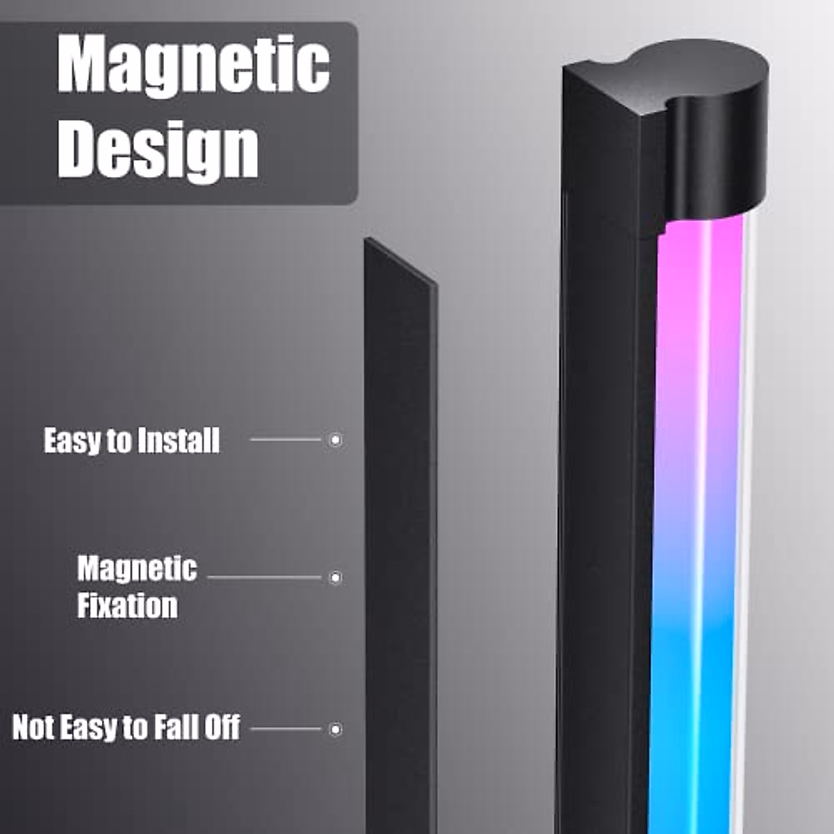 novonest Upgraded Magnetic LED Strip, 14.17"(360mm), Black, Acrylic Diffuse Material ARGB LED Strip, SATA Auto Rainbow/5V 3PIN, for Aura SYNC, Gigabyte RGB Fusion, MSI Mystic Light Sync, LB360