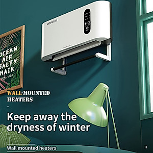 VOVGUU Wall Heater, Electric Space Heater for Bathroom 1500W, Electrical Wall Mounted Heater, Remote Control Bathroom Heater With Towel Rack, Waterproof