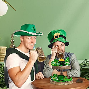 St Patricks Day Tiered Tray Decor,6 Pcs Pot Of Gold Decorations St Patricks Day Centerpiece, Wooden St Patricks Day Decorations Tiered Tray St Patrick day Gnomes Shamrock St Patricks Tiered Tray Decor