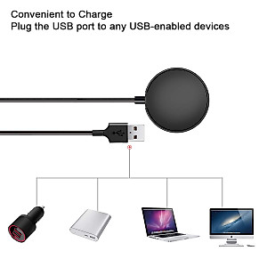 YiJYi Compatible with Samsung Galaxy Watch 6/6 Classic/ 5/5 Pro/4/4 Classic/3/Active 2/Active,1-Pack Replacement USB Wireless Charging Cable Dock Stand for Galaxy Watch Accessories