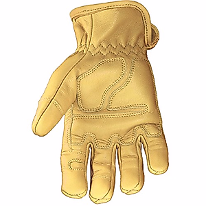 Youngstown Glove Ground Double Layered Leather Work Gloves For Men - Arc Rated, Puncture Resistant - Tan, Medium