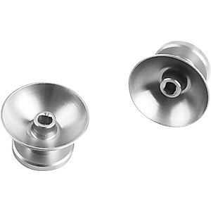 2PCS Aluminum Metal Analog Joystick Thumbstick Rocker Mushroom Caps Button for PS4 Xbox One Replacement (Silver)
