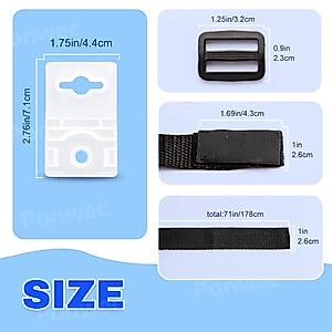 Ponwec 24PCS Pool Solar Cover Reel Attachment Straps Kit for In Ground Swimming Pool Solar Blanket Cover Reels Straps Solar Blanket Straps Including 8 Nylon Straps with Tabs, 8 Cord Plates,8 Buckles