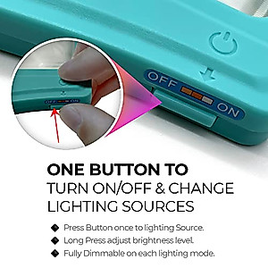 MagniPros 5X Large Ultra Bright LED Page Magnifier with Anti-Glare & Dimmable LEDs (3 Lighting Modes to Relieve Eye Strain)-Ideal for Reading Small Fonts & Low Vision Seniors with Aging Eyes