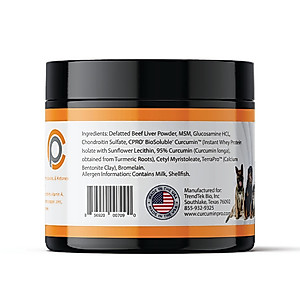 CurcuminPro® UltaPet™ Hip & Joint Dog Food Topper, Natures Joint & Hip Inflammation Support with Curcumin, Supports Healthy Cognitive & Immune Functions. (60 Servings)