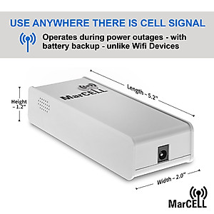 MarCELL Cellular Temperature, Humidity & Power Monitor (Verizon) - Made in The USA - RVs, Pet Safety Monitoring, Second Home Monitoring, Greenhouse Monitoring,- 24/7 Monitoring & Instant Alerts