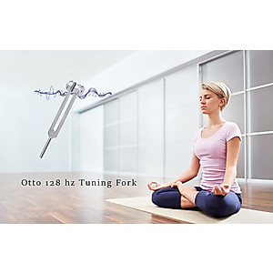 LeSage Otto 128 HZ Weighted Tuning Fork Diapason Medical 128 hertz Tuning Forks for Healing 128HZ with Silicone Hammer Cleaning Cloth