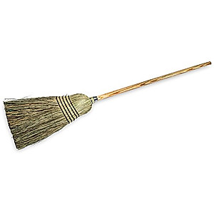 Carlisle FoodService Products 4135067 Commercial Corn Broom with Solid Wood Handle, 12" Wide
