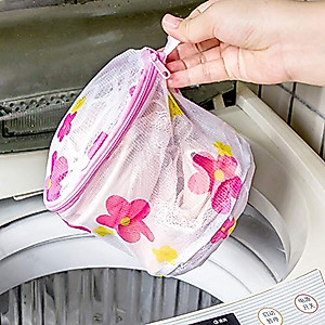 Cabilock Laundry Basket 5pcs Underwear Wash Mesh Bag Mesh Bra Laundry Bag Thickened Zippered Mesh Laundry Bags Bra Lingerie Panties Washing Bags Foldable Underwear Washing Bag for Women Girl White