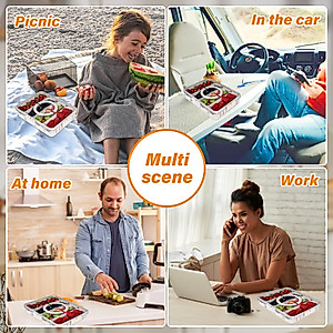 YFUIF Portable Fruit Storage Containers for Fridge, 4 Compartments Snack Box Container, BPA-Free Divided Serving Tray with Lid for Veggie, Clear Snack Tray Candy Tray (1, 4 Compartment-1 Pack)