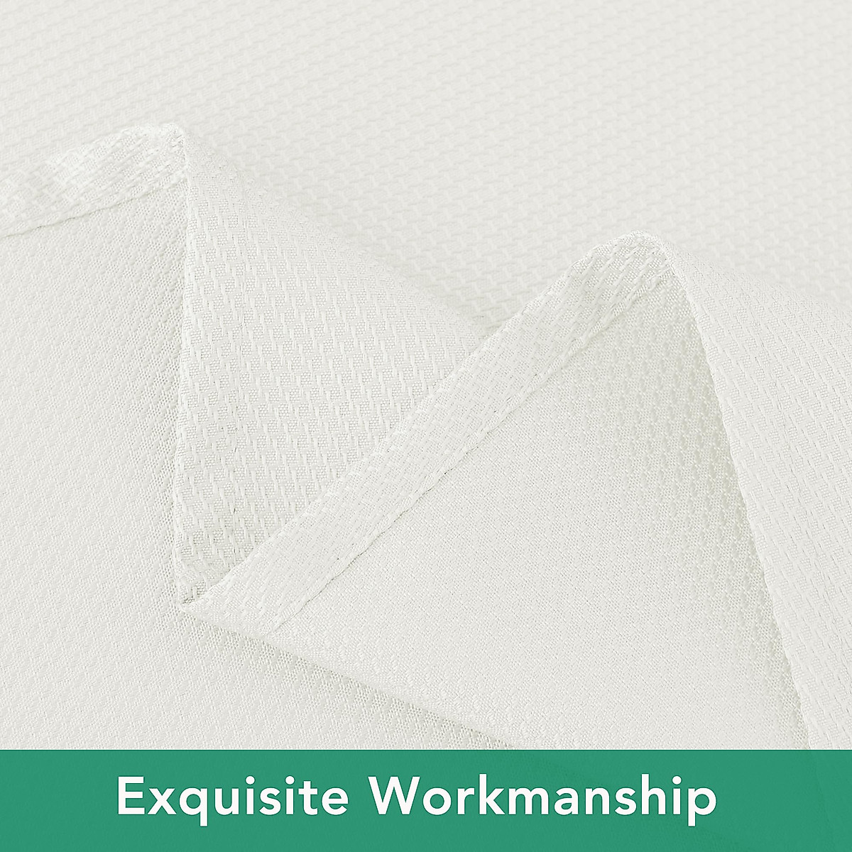 Biscaynebay Textured Fabric Tablecloths Round 60" for Tables' Diameters from 20" to 40", Ivory Water Resistant Tablecloths for Dining, Kitchen, Wedding, Parties etc. Machine Washable