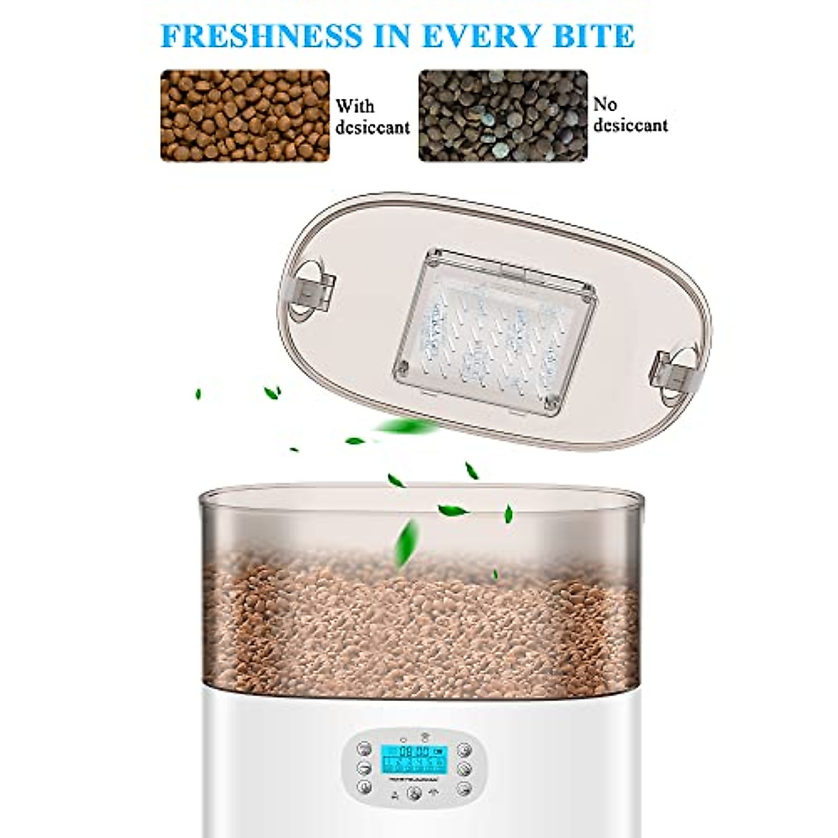 HoneyGuaridan 6L Automatic Cat Feeder for 2 Cats, 2.4G WiFi Enabled Smart Feed Automatic Pet Feeder for Cats & Dogs, Timed Pet Food Dispenser with Stainless Steel Bowl APP Control, 10s Voice Recorder