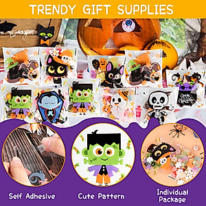 CCINEE 240pcs Halloween Treat Bags Clear Self-adhesive Candy Bags Cellophane Plastic Cookie Bags for Party Favors Halloween Decoration
