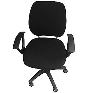 Flexible Computer Chair Cover Office Swivel Chair Cover- Protective & Stretchable Universal Chair Covers Stretch Rotating Chair Slipcover (Black)