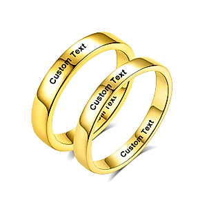 EBAT and Her Ring Soul Sister Twin Gift Friendship Ring Two Best Friends Couple Set Love Woman Simple Promise Personalized Engraving Custom Name Sterling Silver