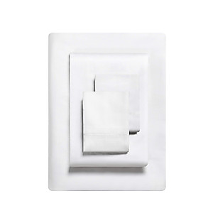 Vera Wang - Queen Sheet Set, Luxury Sateen Cotton Bedding, 800 Thread Count, Soft & Smooth Home Decor (White, 4 pieces, Queen)