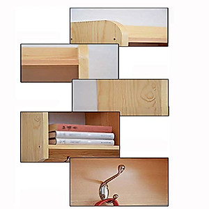 PIBM Stylish Simplicity Shelf Wall Mounted Floating Rack Shelves Storage Shelves Wooden Bookshelf Solid Hook up Bedroom Bearing Strong,2 Sizes,2/3 Grid, Wood , 60x19.5x41cm
