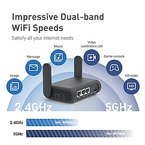 GL.iNet GL-A1300 Pocket VPN Travel Router - Portable Wi-Fi Router for Travel, Easy to Set up, Connect to Public & Hotel Wi-Fi login Page