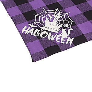 Halloween Dog Bandana, 2 Pack Reflective Holiday Fall Dog Bandanas Scarves Buffalo Plaid Dog Halloween Bandanas for Small Medium Large Dogs Pets Puppies