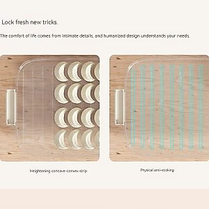 MANHONGYU 4-layer Food Storage Container, Dumpling Box,Cookie Container,Transparent Food Preservation Box for Kitchen and Refrigerator, Stackable Snack Container with Lid，Good Sealing,Heighten