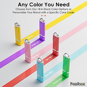 Possibox Customized Bulk USB 2.0 Flash Drives 8GB Personalized with Your Logo - for Promotional Use - 50 Pack