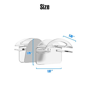 MSKEI Hat Hooks for Wall - 2 Different Ways Hat Racks & Display Baseball Caps, Adhesive Hat Wall Hanger, Hat Organizer Holder (Transparent, 12 Pack)
