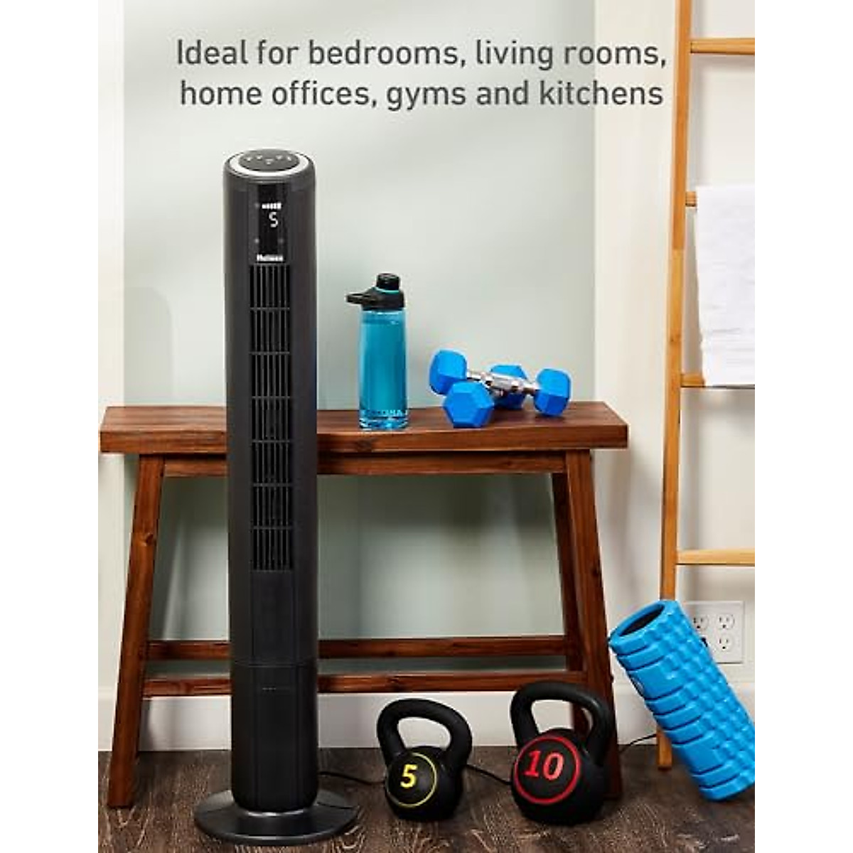 HOLMES 42" Digital Tower Fan, ClearRead Display, 90° Oscillation, 5 Speeds, 4 Modes, 8-Hour Timer, Home, Bedroom or Office, Remote Control, Matte Black