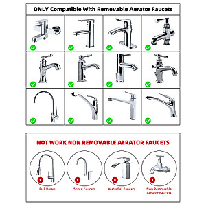 Faucet Adapter Kit Swivel Aerator Adapter to Connect Garden Hose - Multi-Thread Garden Hose Adapter for Male to Male and Female to Male - Chrome Finished