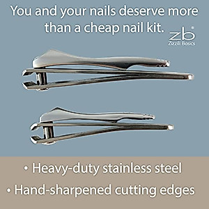 Zizzili Basics 3 Piece Nail Clipper Set and Sherbet Ombré Slant Tweezers for Eyebrow and Facial Hair Removal - Fingernail & Toenail Clippers with Nail File and Pink Travel Case - Bundle