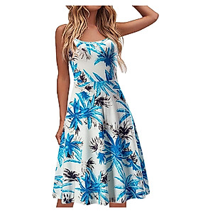 NMSL Women’s Summer Ruffle Sleeve Tiered Babydoll Flowy Swing Mini Dress Boho Flowy Pleated Dress Workout Tops Shorts for Geometry Print Shirt and Shorts Set V Neck Shirts Tank Tops 2021,Blue, Medium
