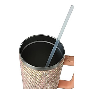 Sip+Sea Grenada 40oz Rhinestone-Encrusted Insulated Tumbler - Premium Bling Stainless Steel Water Bottle with Handle, Double Wall Vacuum Technology, Includes Leakproof Lid and Straw