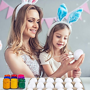 SallyFashion 30 PCS White Plastic Eggs Paintable Easter Eggs Fake Eggs for Crafts Easter Hunts Basket Fillers Easter Gift and Party Favor