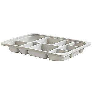 Beright Storage Tray with Compartments, Compatible with Beright Sensory Table, Stackable Plastic Storage Bins, Children Storage Box for Building Blocks, Toy, Craft, Tool, Grey