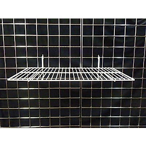 Only Garment Racks White Wire Slatwall/Gridwall Shelf 24"L x 12"D