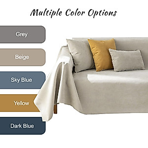 STACYPIK Waterproof Beige Sofa Cushion Covers Dog Couch Cover for 3-4 Cushion Couch Water Resistant Slipcover Furniture Protector Non-Slip Pet Protector Cover Leak Proof Couch Cover-71X134IN