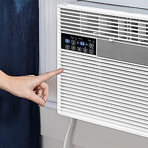 HomePointe 6,000 BTU Window Air Conditioner Unit with 1-Touch Remote Control, LED Display Digital Panel, and Installation Kit, White