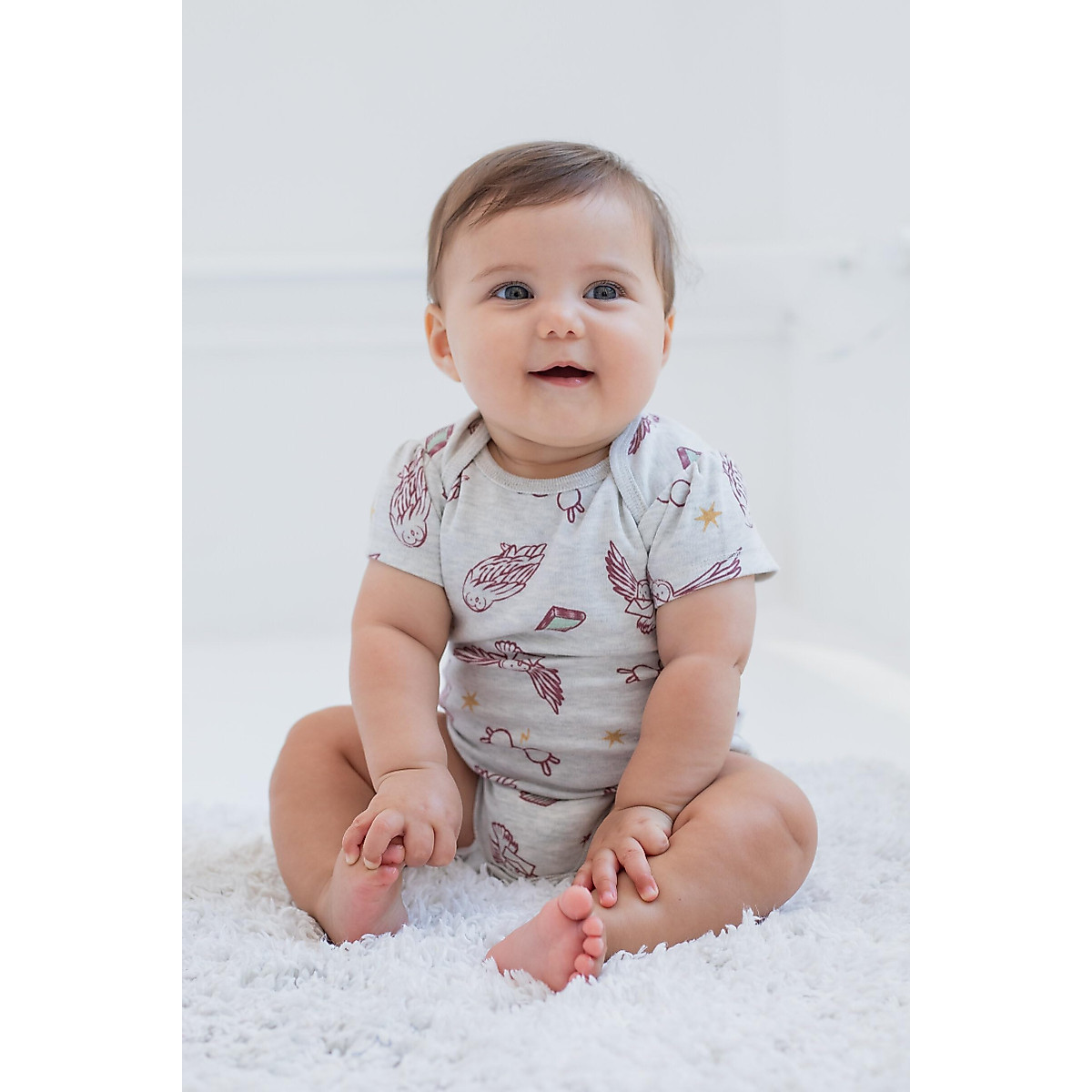 Harry Potter Hogwarts Newborn Baby Girls 5 Pack Short Sleeve Bodysuits 3-6 Months