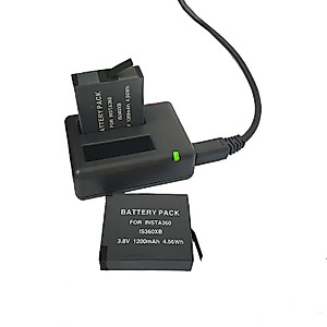 Compatible with Insta360 One X2 USB Dual Chargers Panoramic Camera Battery Charger Accessories for Panoramic Cameras, Cable for Insta360 ONE X2 Camera Accessories Black (A430B)