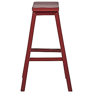 Amazon Brand – Stone & Beam Cottage Wood Bar Stool, 29"H, Red