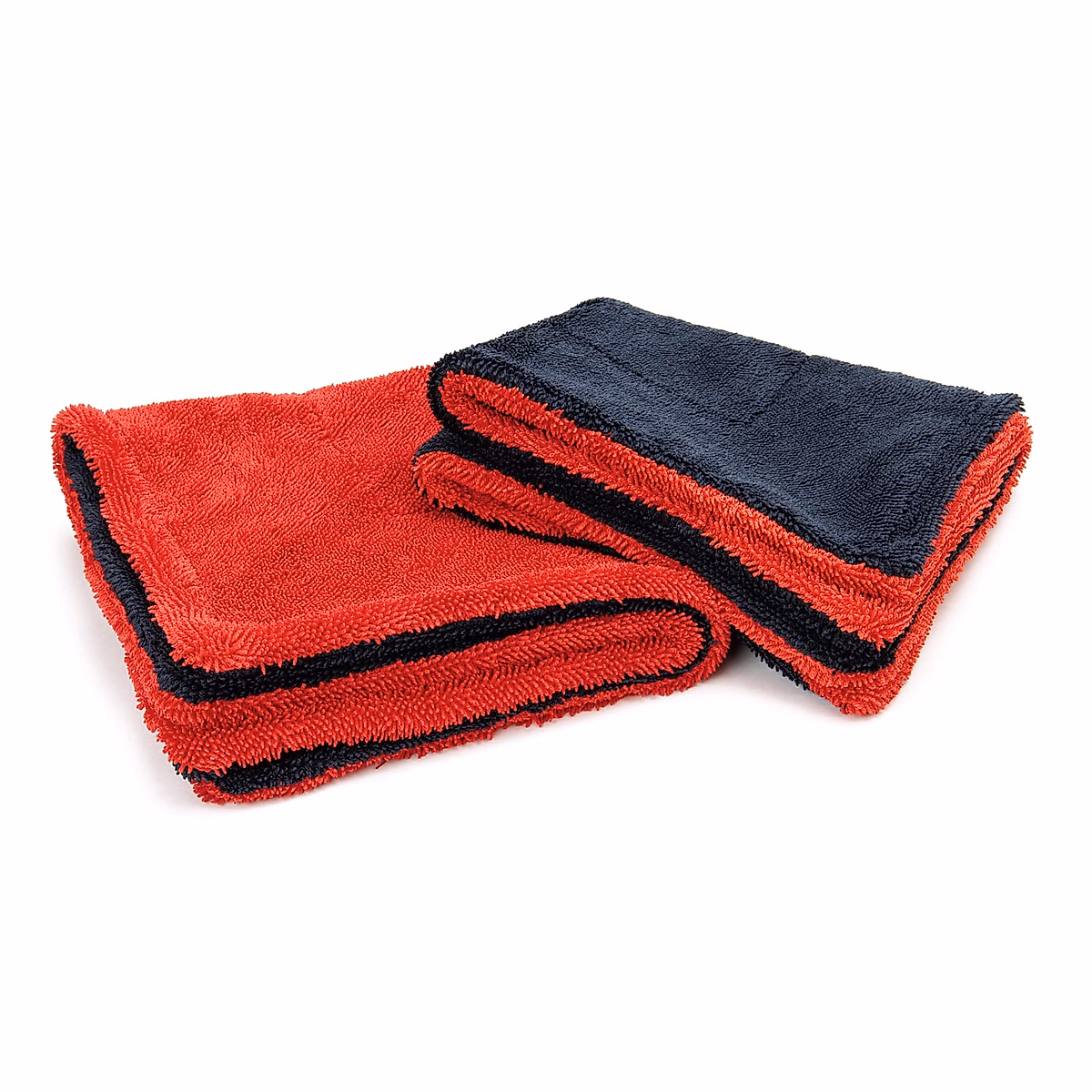 [Dreadnought Max] Triple Layer Microfiber Car Drying Towel | Twist Pile | 1400GSM | 1 Pack (16"x16", Red/Black)